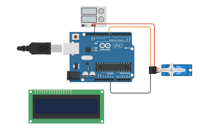 Circuit Design Controle De Servo Motor Tinkercad