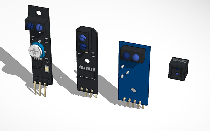 3D design IR Line Sensors with TCRT5000 Y CNY70 - Tinkercad