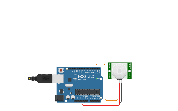Circuit Design Motion Detection Tinkercad