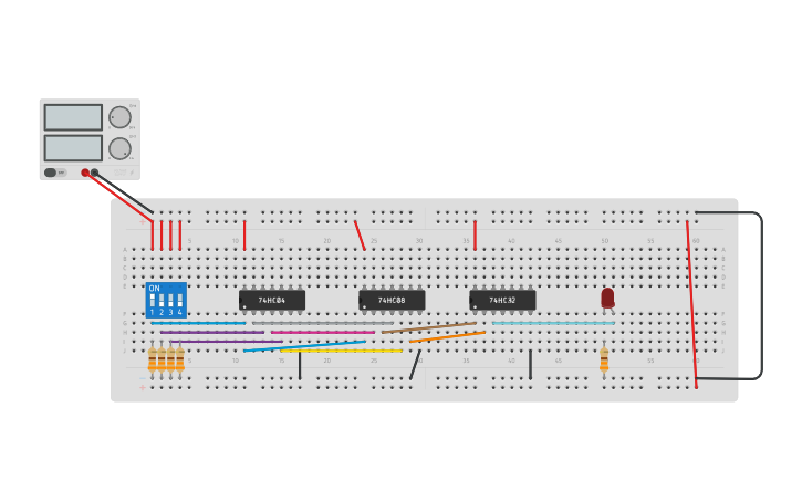 Circuit design Circuito Combinacional #1 - Tinkercad