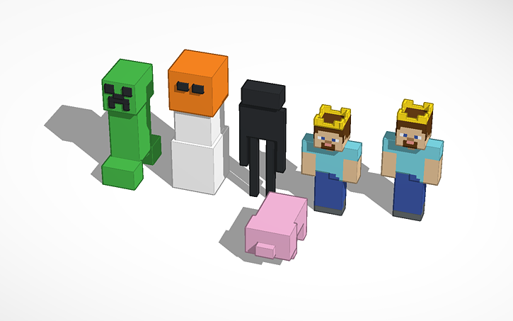 3D design minecraft chess - Tinkercad