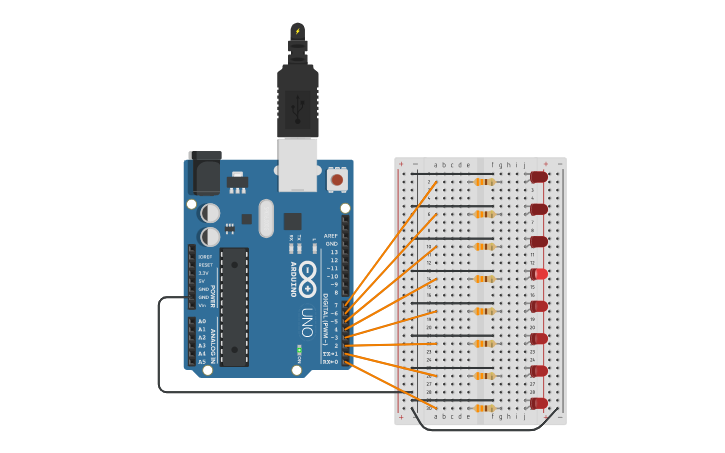 Circuit design ME430-Binary Practice | Tinkercad