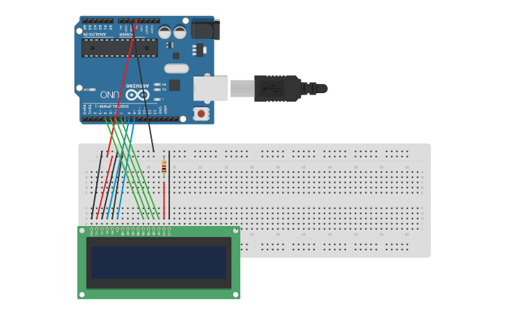 Circuit design LCD - Tinkercad