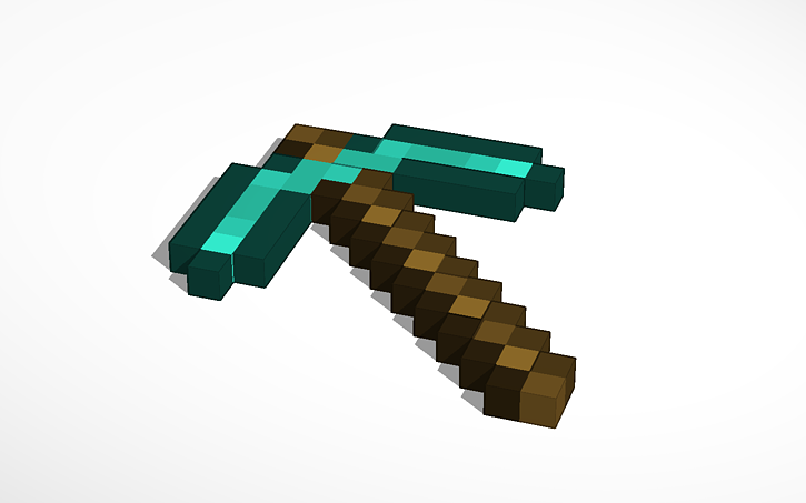 3D design minecraft diamond pick - Tinkercad
