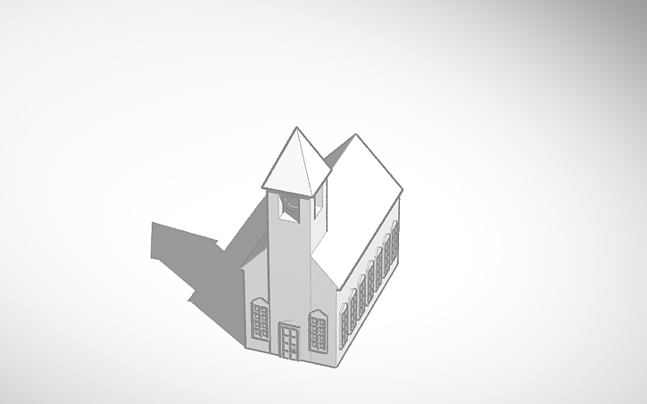 3D design Little White Church - Tinkercad