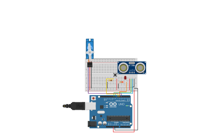 Circuit design Skema Conveyor Elkin Ultrasonic Sensor - Tinkercad