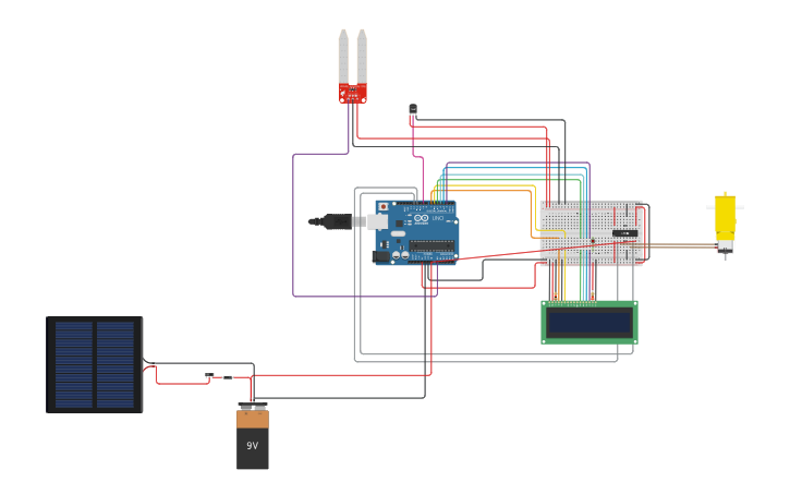 Circuit design Solar power and with sensors for automatic water for ...