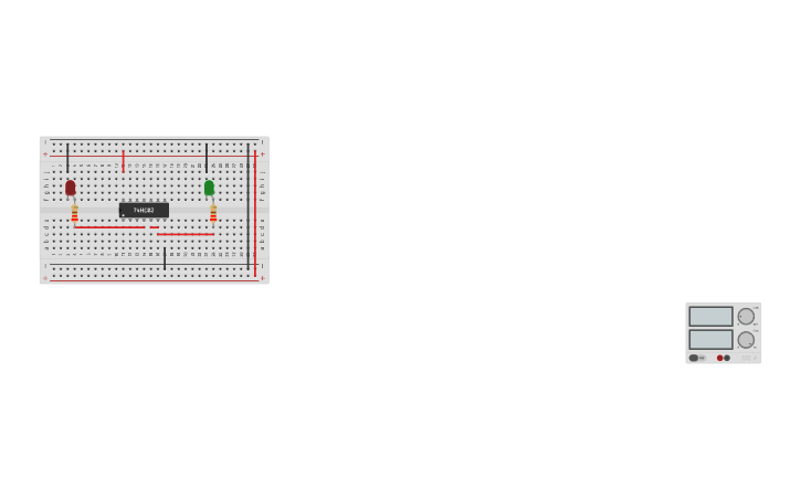 Circuit design NOT Gate using NOR Gate - Tinkercad