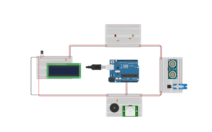 Circuit design Smart House Project (Easy Version) - Tinkercad