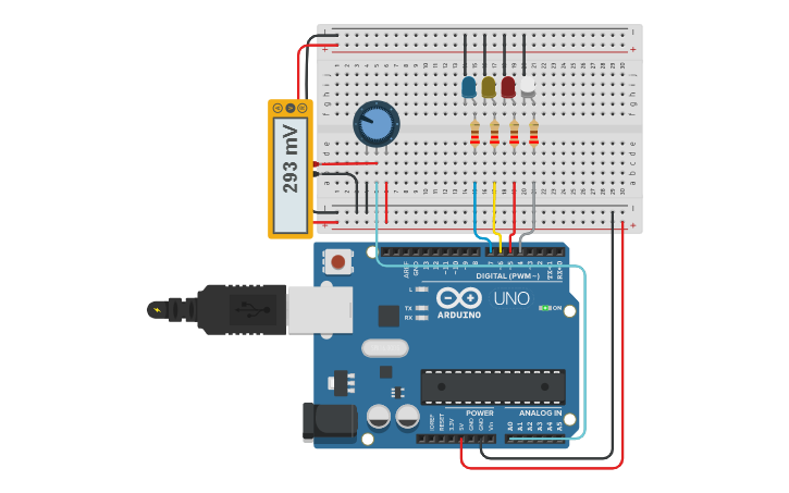 Circuit design Potenciometro con arduino - Tinkercad