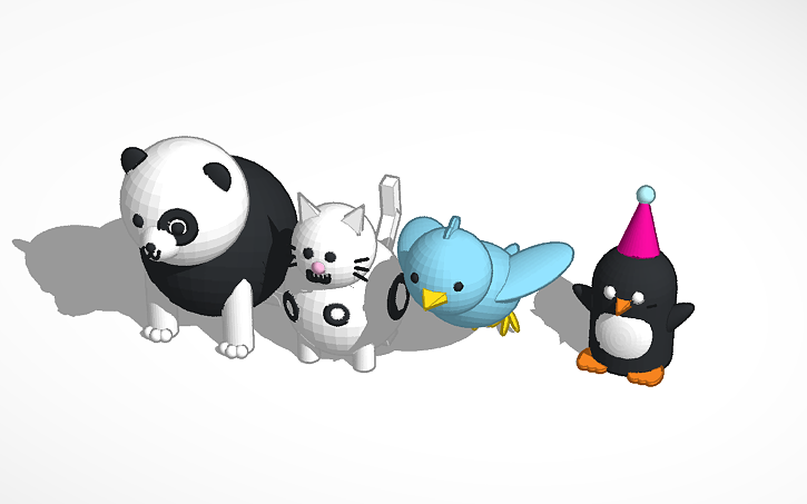 3D design cute Animals - Tinkercad