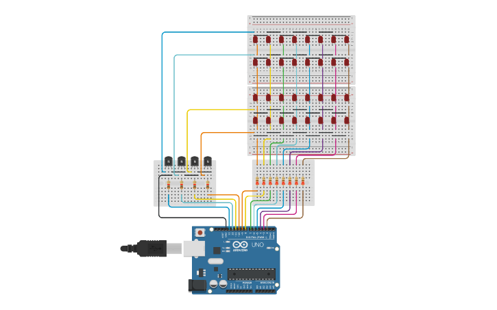 Circuit design #4a - long code - Tinkercad