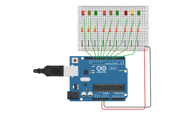 Circuit design Ejercicio #1 Examen - Tinkercad