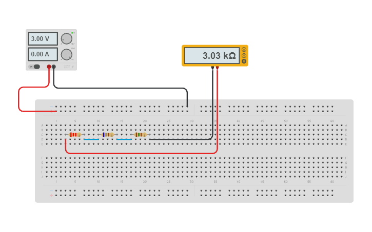 Circuit design Series Circuit Total Resistance - Tinkercad