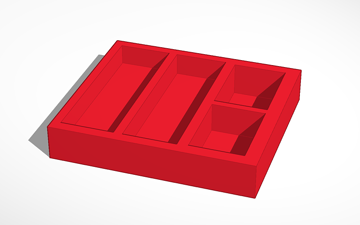 3D design pencil case organizer - Tinkercad