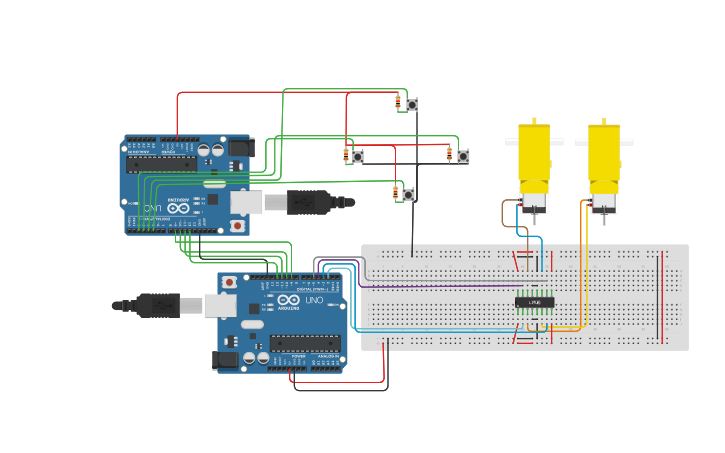 Circuit design Wireless Robot Operation Tx and Rx | Tinkercad