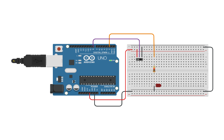Circuit design INTERRUPTOR CON ARDUINO - FERNANDA RONDOÑO - Tinkercad