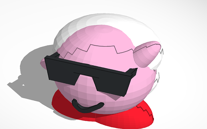 3D design Kirby with ONLY Shades(there is nothing behind him) | Tinkercad