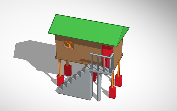3D design Tsunamis proof houses - Tinkercad