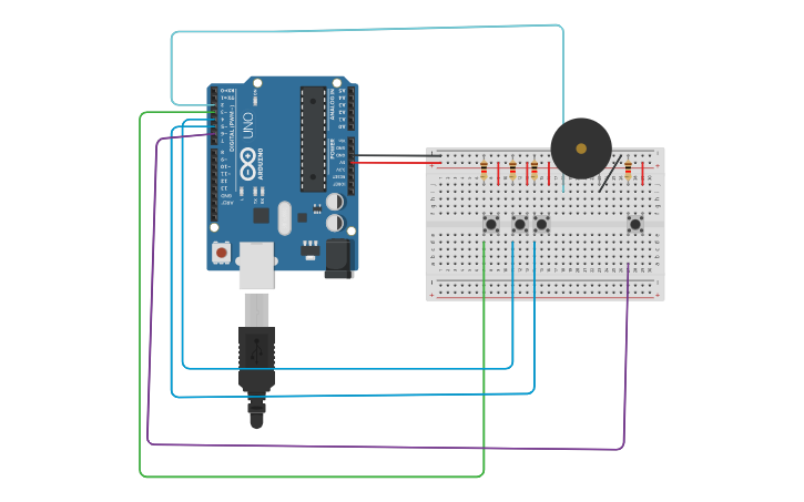 Circuit design mini piano - Tinkercad