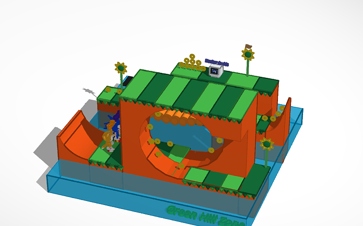 3D design Sonic & Tails: Green Hill Zone - Tinkercad