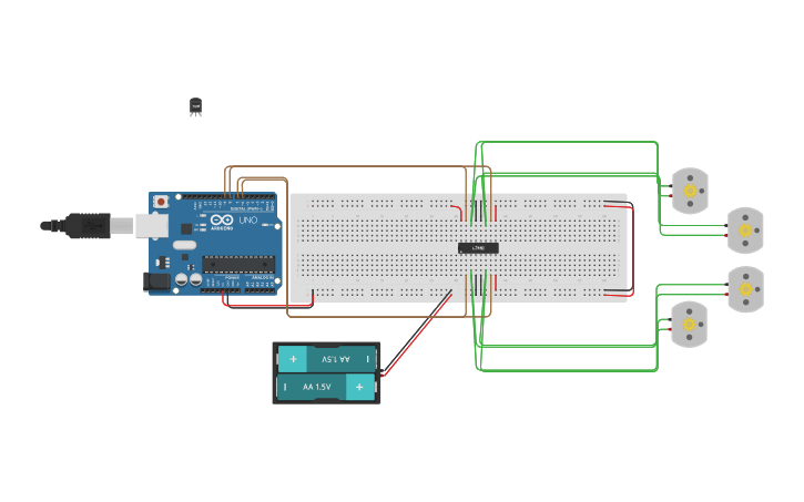 Circuit design ruedas - Tinkercad