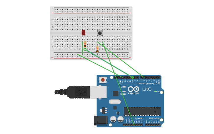 Circuit design un led - Tinkercad