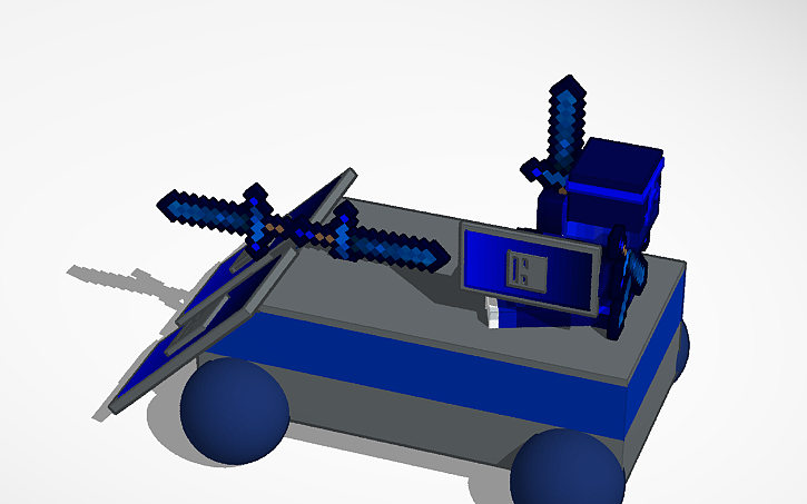 3D design Minecraft battle bot - Tinkercad