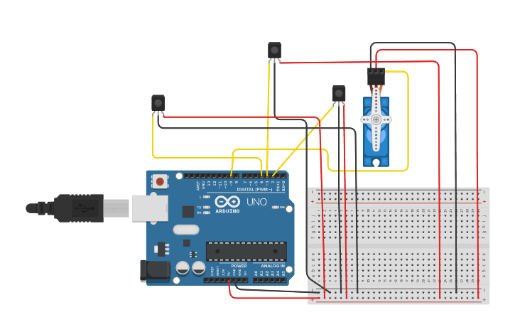 Circuit design Smart Parking - Tinkercad