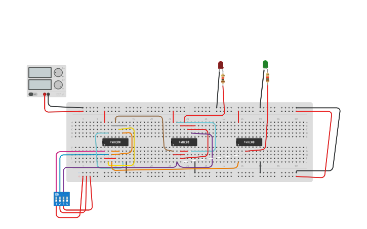 Circuit design full adder using universal gate - Tinkercad