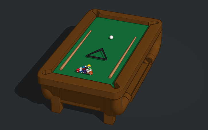 3D design mini Pool Table - Tinkercad