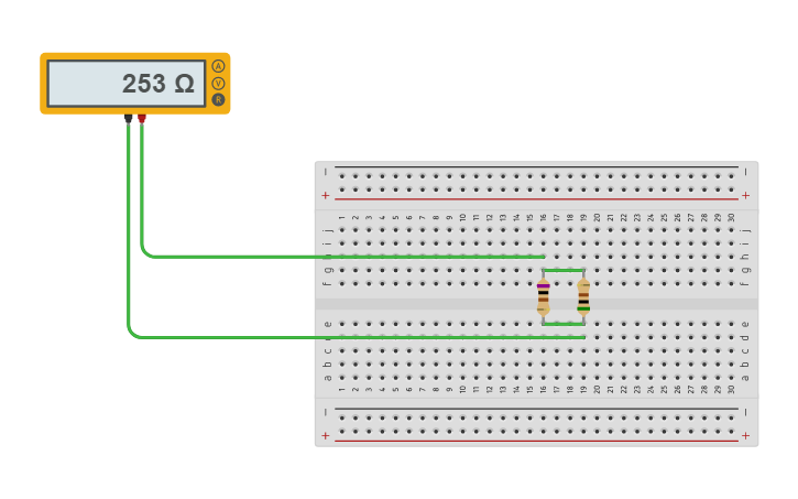 Circuit design Resistance in parallel | Tinkercad
