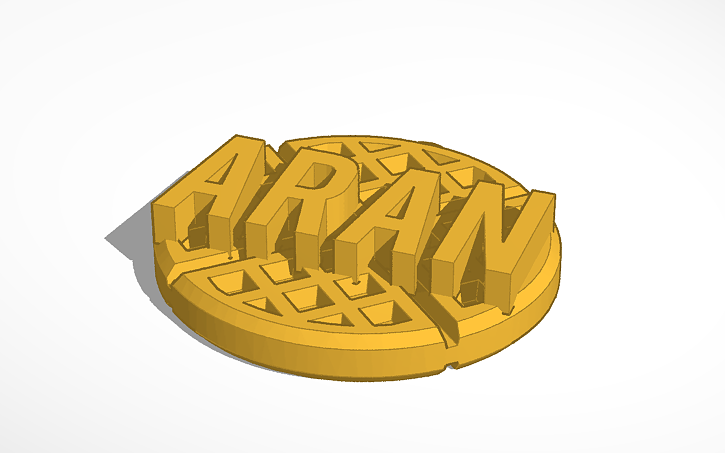 3D design Waffle Keyring - Tinkercad