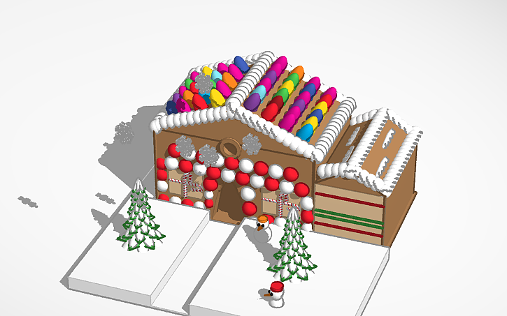 3D design Gingerbread House - Tinkercad