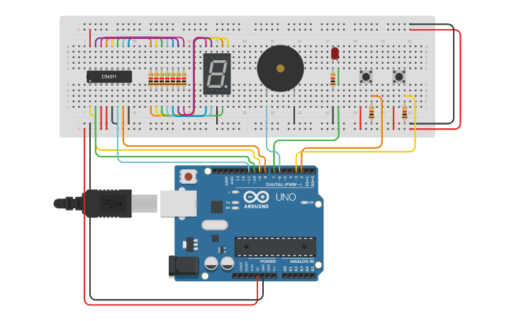 Circuit design Desafio 33 | Tinkercad