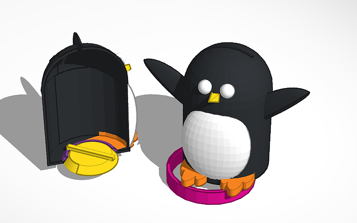 3D design Penguin Bank Tutorial - Tinkercad