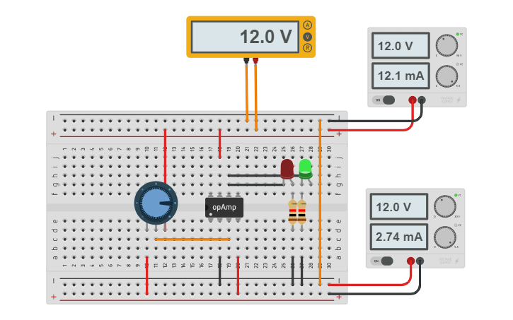 Circuit design comparator - Tinkercad