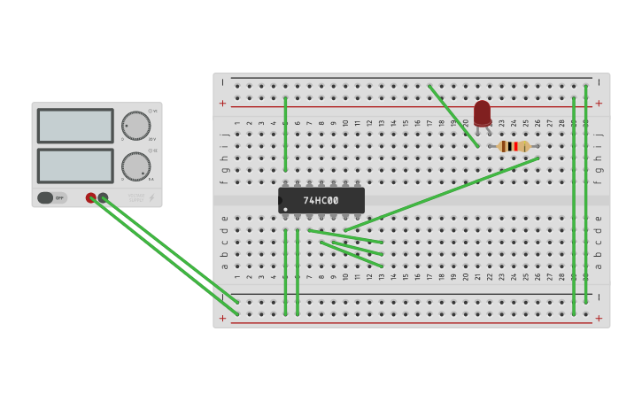 Circuit design and gate using nand gate | Tinkercad