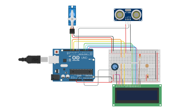 Circuit design Smart Gate - Tinkercad