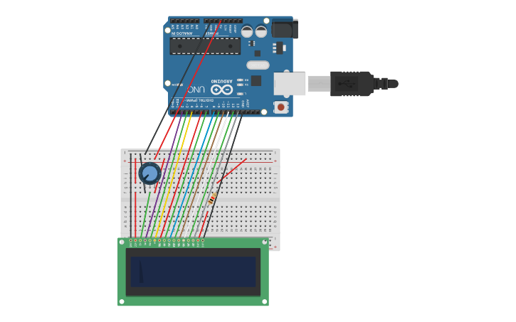 Circuit design Atividade LCD | Tinkercad