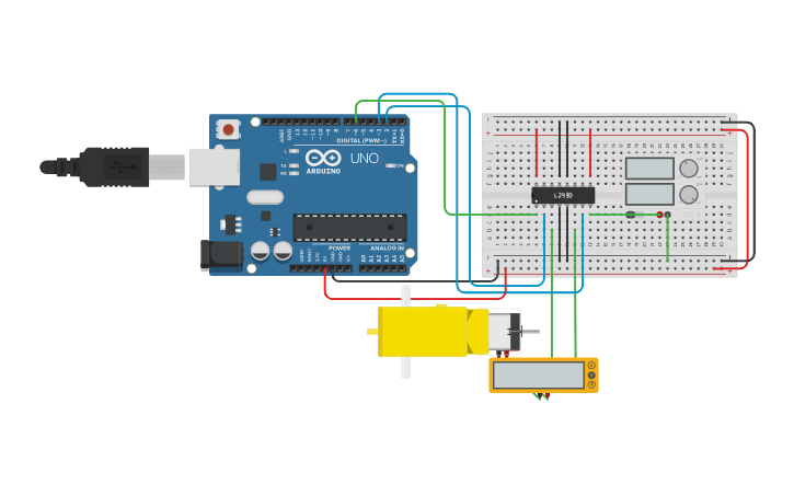 Circuit design L298 - Tinkercad