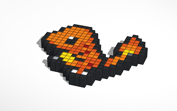 3D design Pixel Charmander - Tinkercad