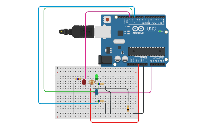 Circuit Design Arduino Colour Sensor Tinkercad