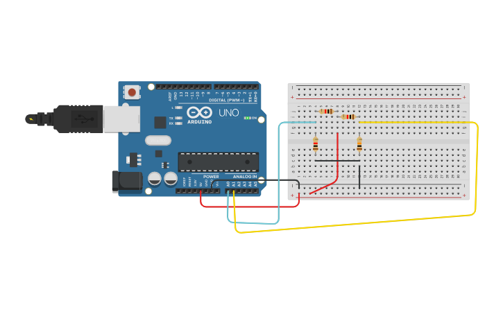 Circuit design Ohmetro con puente de Wheatstone y Arduino - Tinkercad