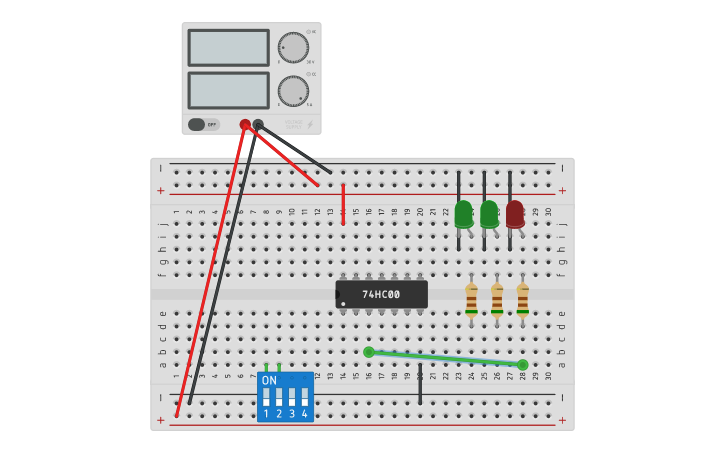 Circuit design Experimento 1 - Tinkercad