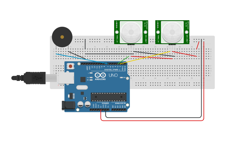 Circuit design Exercício 2 - Piezo Buzzer - Tinkercad