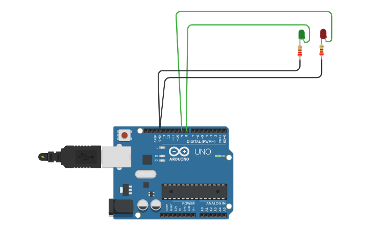 Circuit design LEDS - Tinkercad