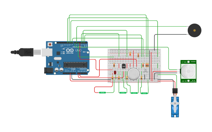 Circuit design Vehicle Accident Prevention and Detection - Tinkercad