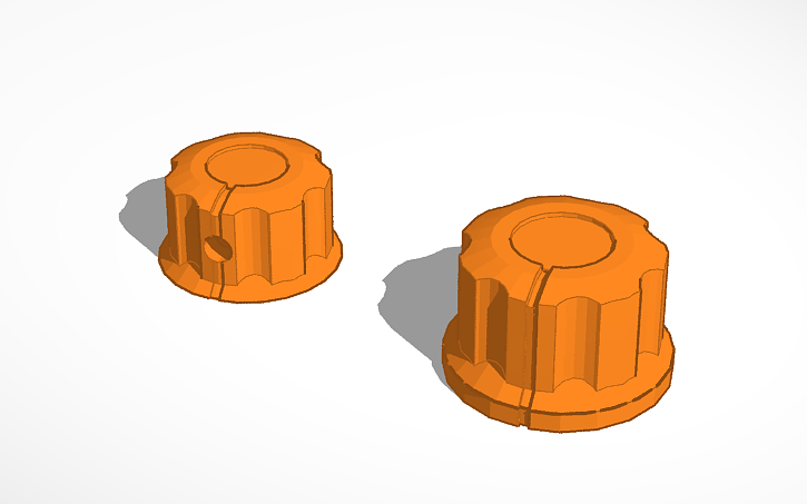 3D design 1/8 D Shaft Skirted Knob - Tinkercad