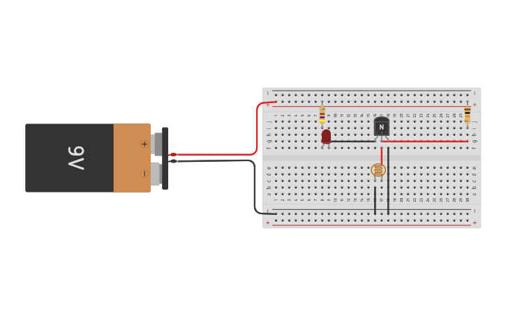 Circuit design Auto Night Light system - Tinkercad